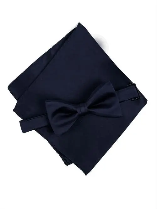 BROOKLYN BRIGADE Satin Pre-tied Bow Tie - Navy