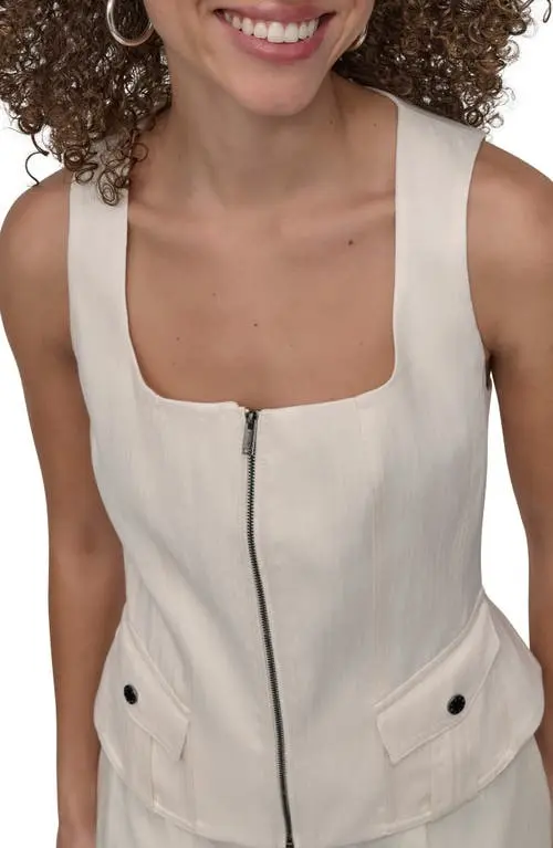 Dkny Sleeveless Twill Top - Coconut