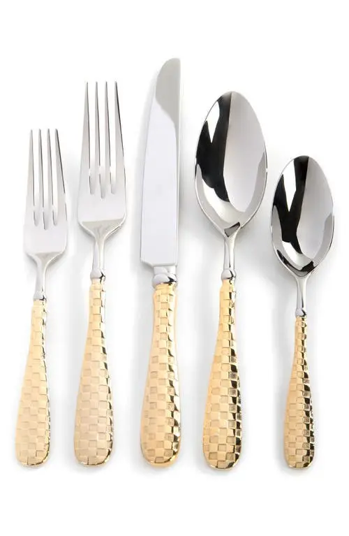 MACKENZIE-CHILDS En Check 5-piece Flatware - Gold