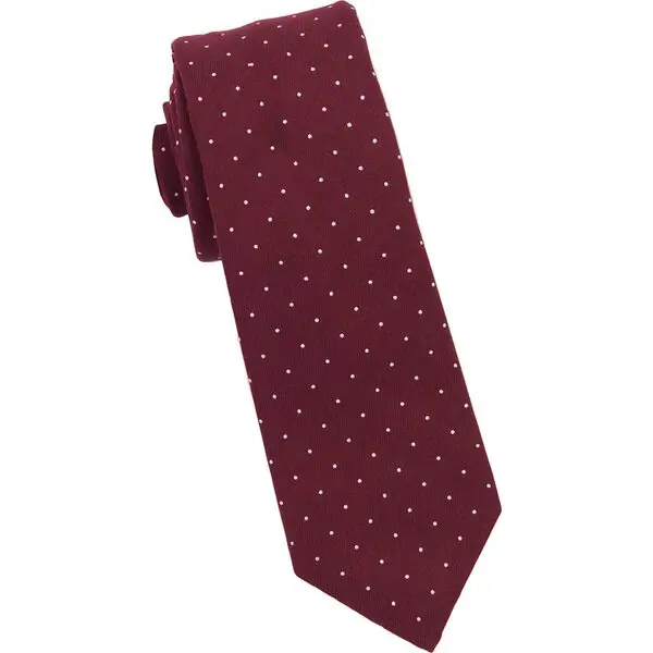 BROOKLYN BRIGADE Dot Cotton Tie - Wine