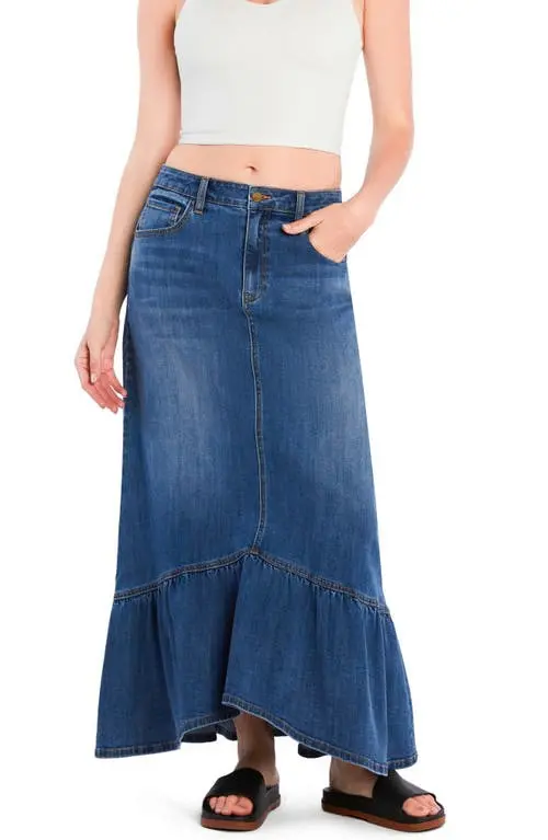 WASH LAB DENIM Denim Maxi Skirt
