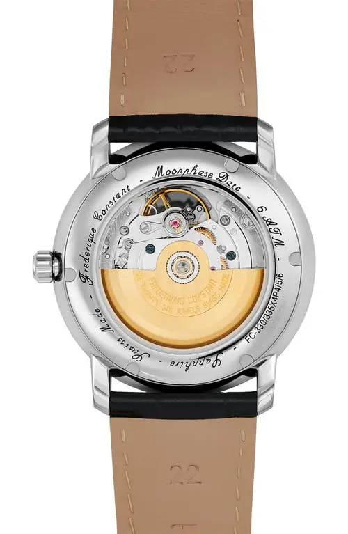 FREDERIQUE CONSTANT Classics Heartbeat Moon Phase Strap Watch - Silver-tone
