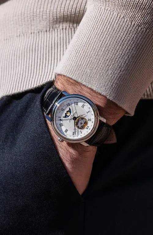 FREDERIQUE CONSTANT Classics Heartbeat Moon Phase Strap Watch - Silverone