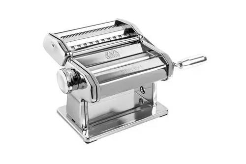 MARCATO Atlas 150 Pasta Machine With Cutter, Hand Crank, And Instructions - Silver