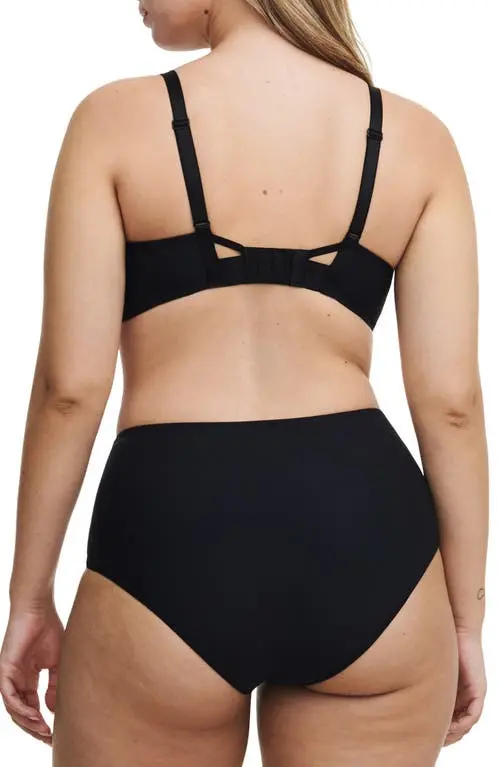 Chantelle Lace Trim High Waist Briefs - Black