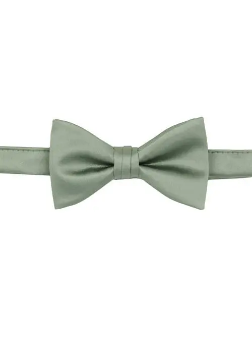 BROOKLYN BRIGADE Solid Satin Pre-tied Bow Tie - Sage