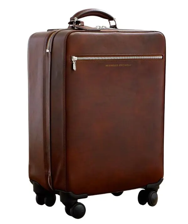 Brunello Cucinelli Full-grain Leather Carry-on Suitcase - Red
