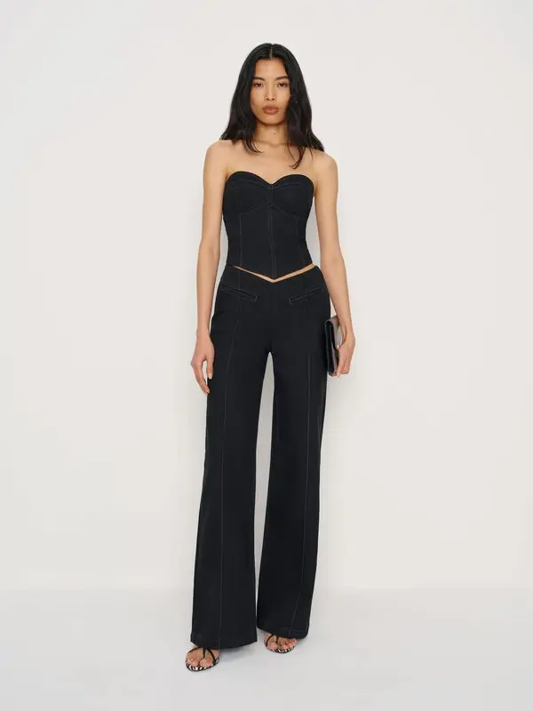 REFORMATION Kamila Denim Top
