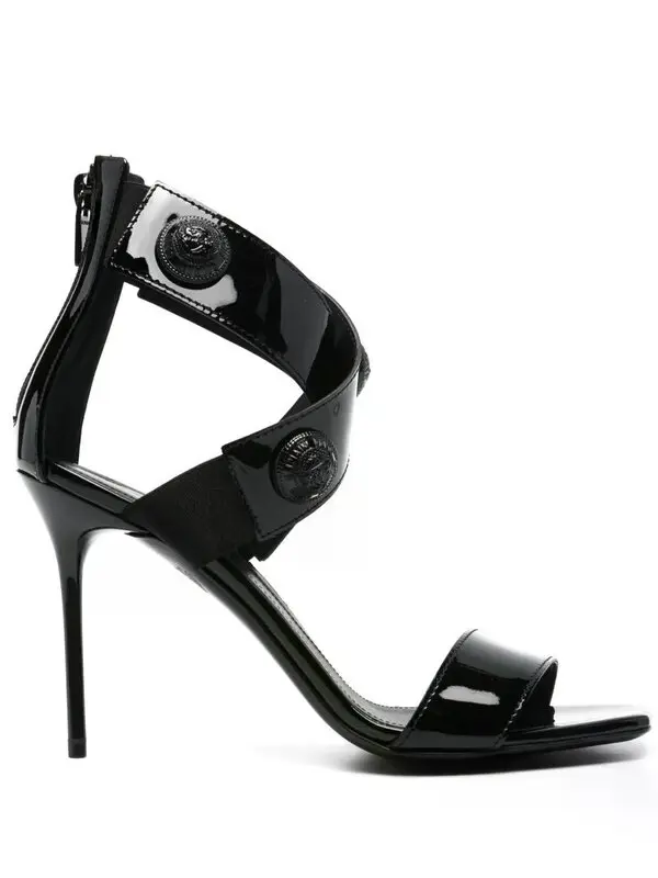 Balmain Alma 95mm Leather Sandals - Black