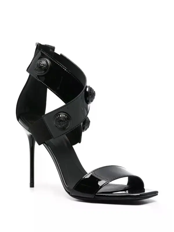 Balmain Alma 95mm Leather Sandals - Black