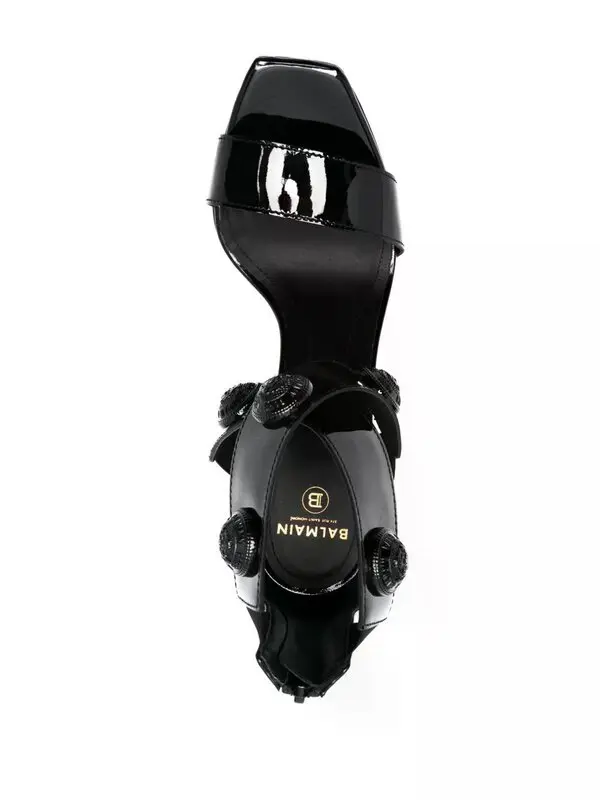 Balmain Alma 95mm Leather Sandals - Black