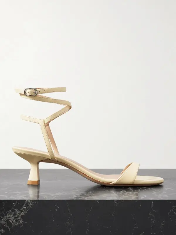 STUART WEITZMAN Nudist Wrap Leather Sandals - Yellow