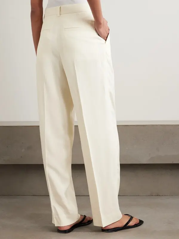 TOTEME Garderob Pleated Woven Tapered Pants