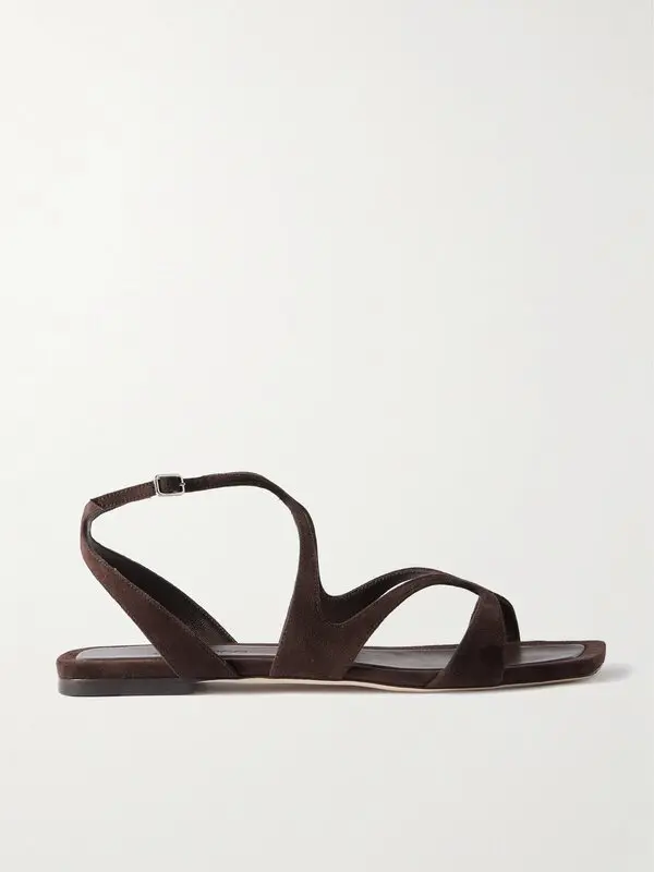 JIMMY CHOO Ayla Suede Sandals - Brown