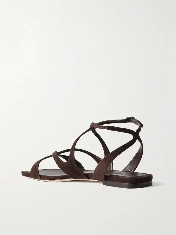 JIMMY CHOO Ayla Suede Sandals - Brown