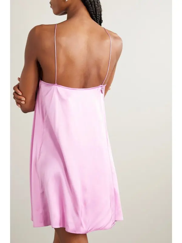 Acne Studios Gathered Draped Stretch-satin Mini Dress