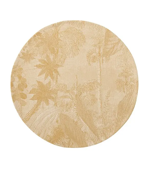 LE JACQUARD FRANÇAIS Coated Sinharâja Round Placemat - Yellow