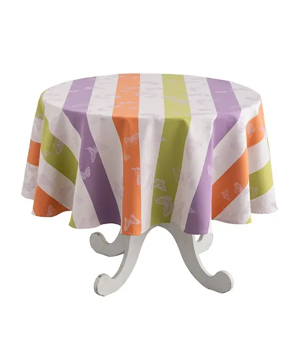 LE JACQUARD FRANÇAIS Coated Bal Des Papillons Round Tablecloth - Purple