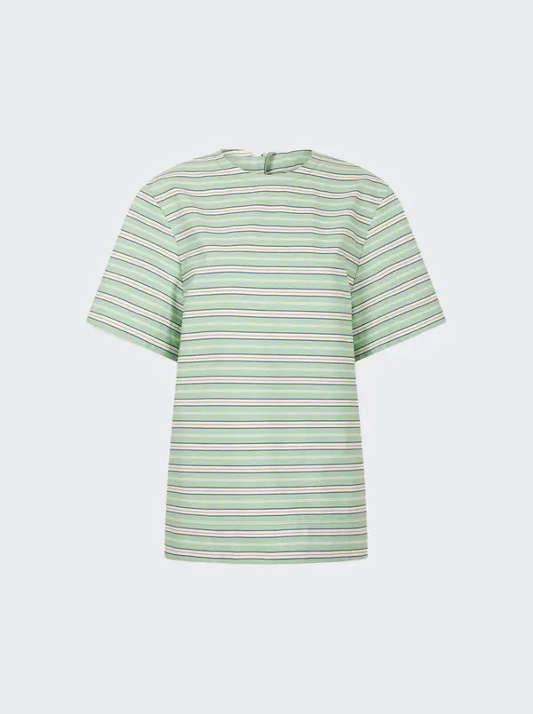 Rabanne Top Short Sleeves Stripe - Green,mustard