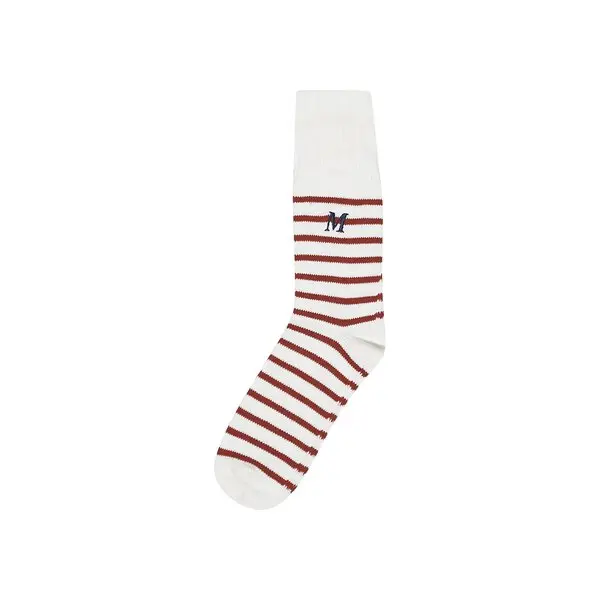 MAINS Striped Crew Socks - Red