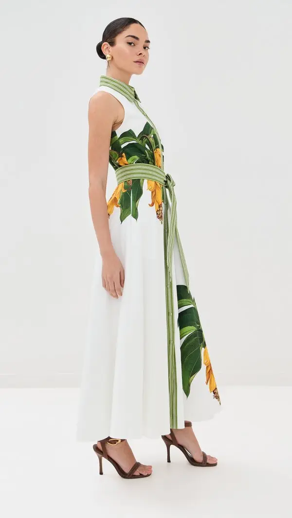 Borgo De Nor Floral Print Maxi Shirtdress