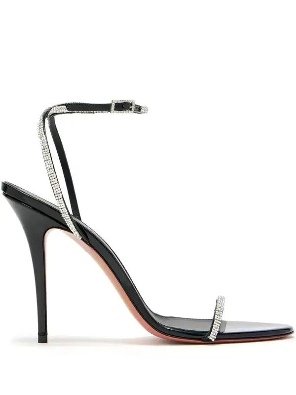 Amina Muaddi Diamante Sandals - Black