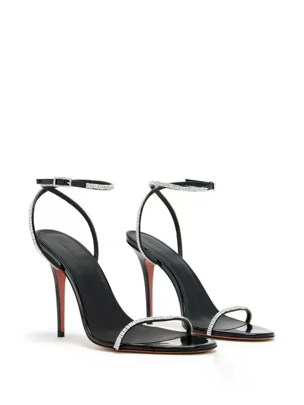Amina Muaddi Diamante Sandals - Black