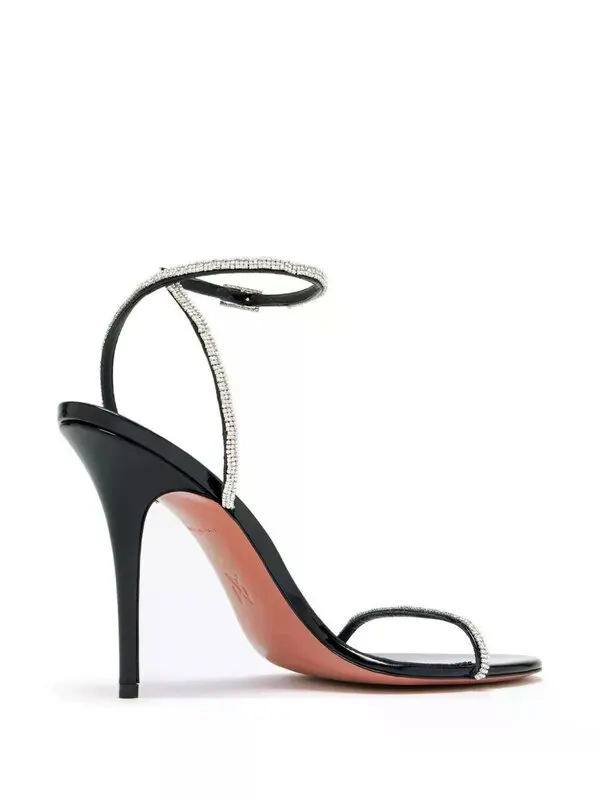 Amina Muaddi Diamante Sandals - Black