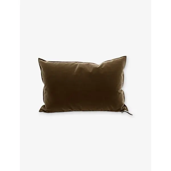 MAISON DE VACANCES Palazzo Cotton-velvet Cushion 40cm X 60cm - Havane
