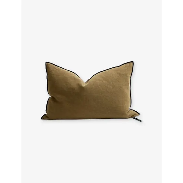 Maison De Vacances Stonewashed Linen Cushion 40cm X 60cm - Bronze