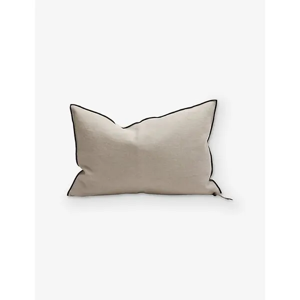 MAISON DE VACANCES Stonewashed Linen Cushion 40cm X 60cm - Naturel