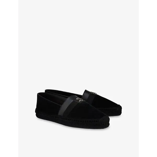 CHRISTIAN LOUBOUTIN Alfarica Leather Flat Espadrilles - Black