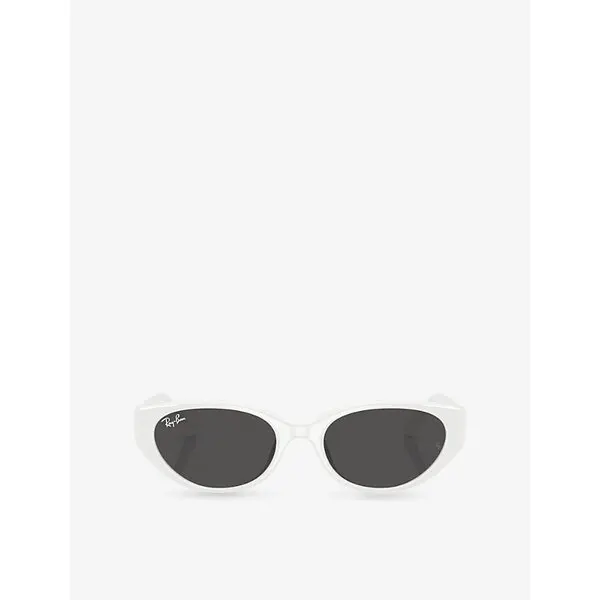 Ray-ban Pillow-shape Injected Sunglasses - White