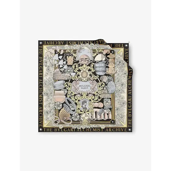 BVLGARI Heritage Graphic-print Silk Scarf - Black