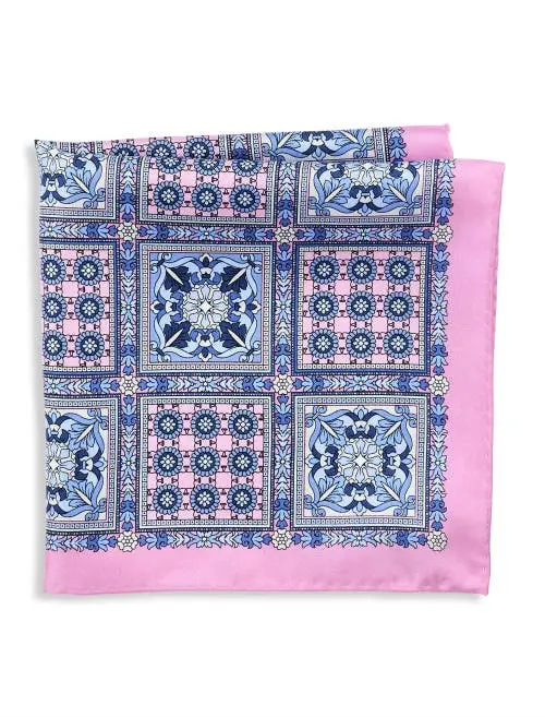 OAK HILL PREMIUM BY DXL Big & Tall Multi Square Silk Pocket Square - Pink