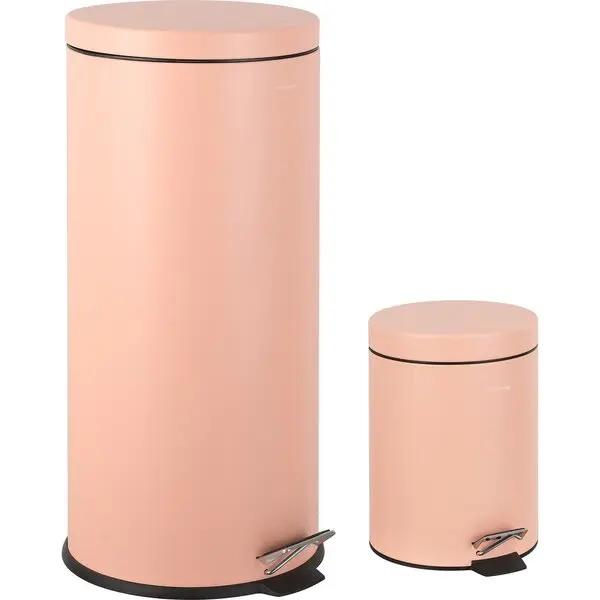 HAPPIMESS Oscar 8-gallon Step-open Trash Can With Free Mini Trash Can - Flamingo Pink