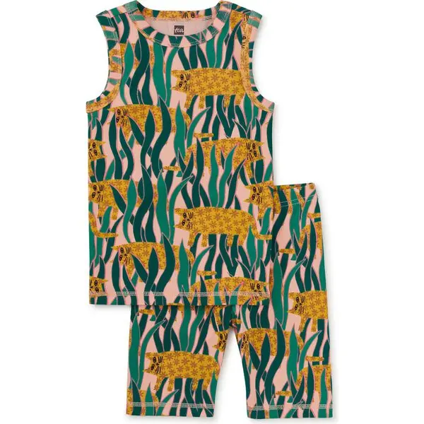 TEA COLLECTION Summer Nights Tank Pajama Set - Sneaky Jungle Cat