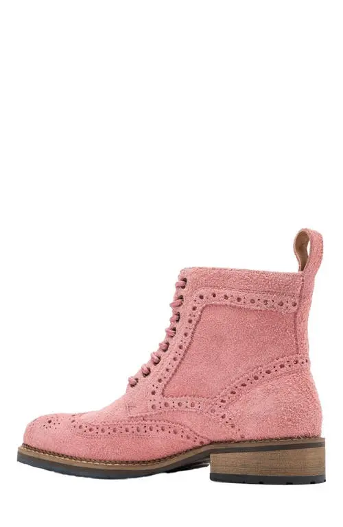 MARC NOLAN Ms. Belmont Wingtip Combat Boots - Rose Pink