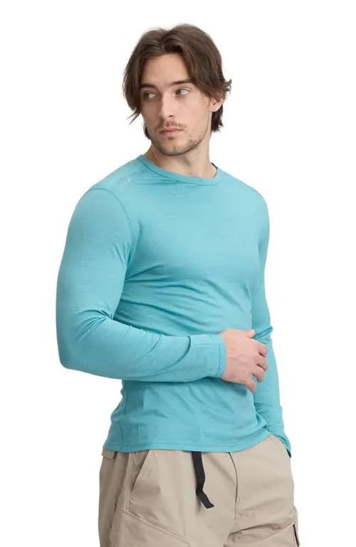 COZY ZERO 100% Merino Classic Long Sleeve Crewneck - Dusty Turqoise