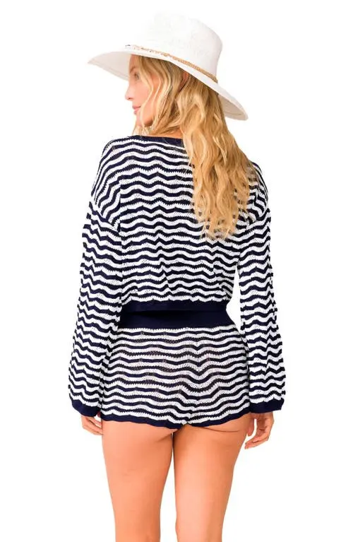 PQ SWIM Striped Cover-up Shorts - Pisces