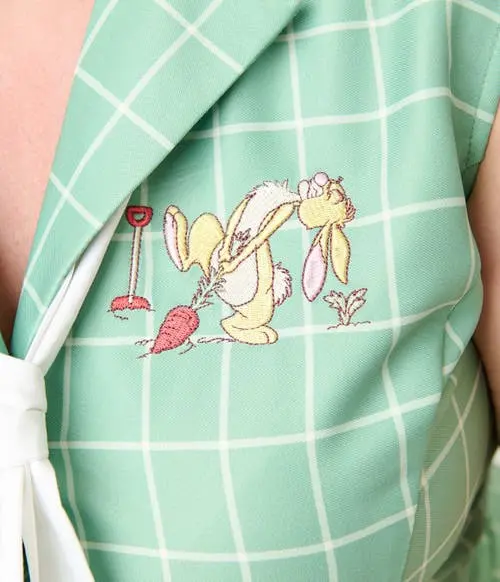 Unique Vintage 1950s Edith Swing Dress - Mint Plaid