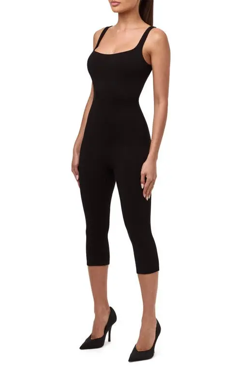 Naked Wardrobe Stretch Jersey Capri Jumpsuit - Black