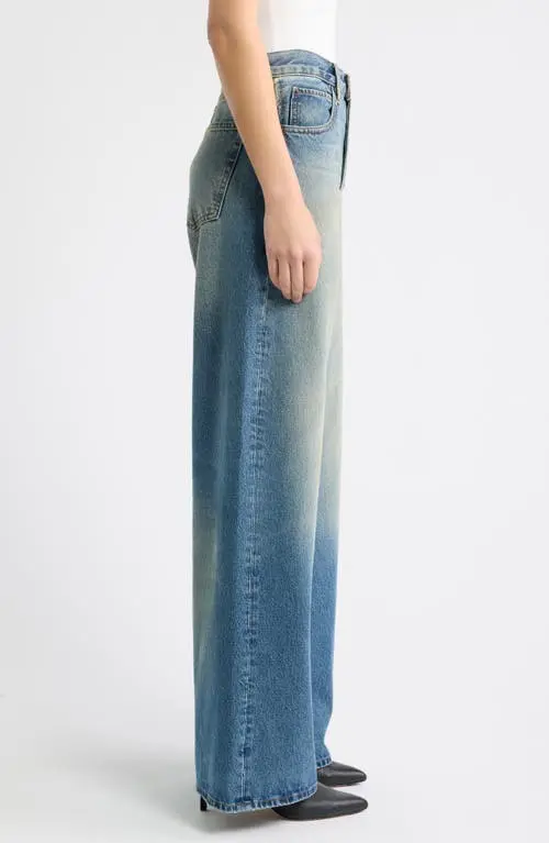 FRAME The Loose High Waist Wide Leg Jeans - Electric