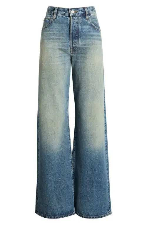 FRAME The Loose High Waist Wide Leg Jeans - Electric