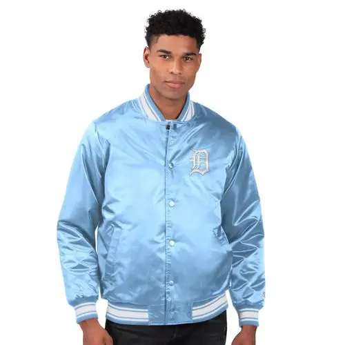 STARTER Detroit Tigers Locker Room Satin Full-snap Varsity Jacket
