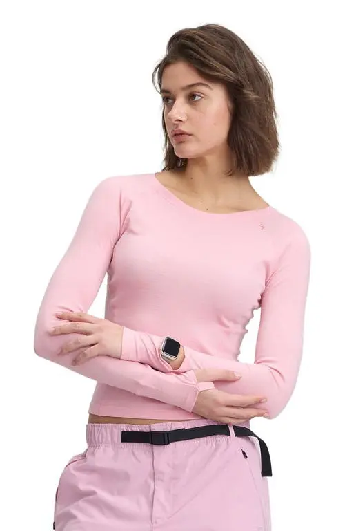 COZY ZERO 100% Merino Running Long Sleeve With Watch Window - Pink