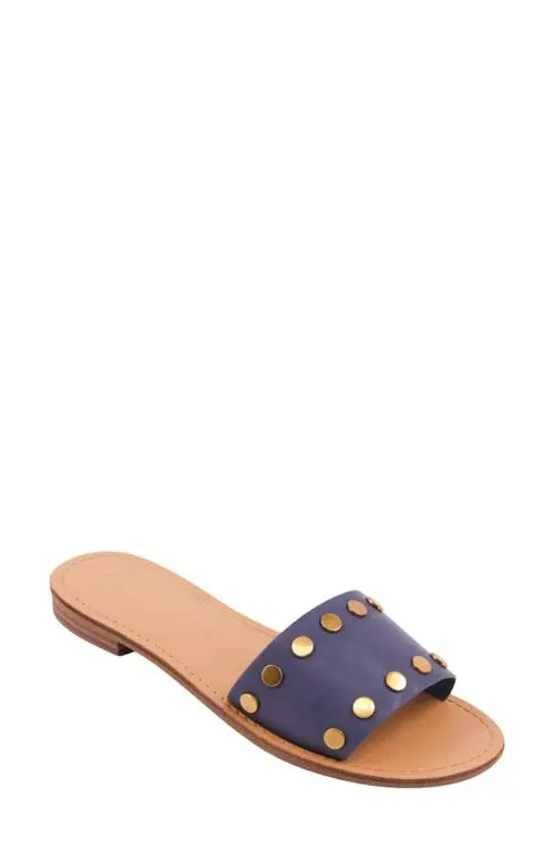 SHU SHOP Bernadette Studded Slide Sandal - Blue