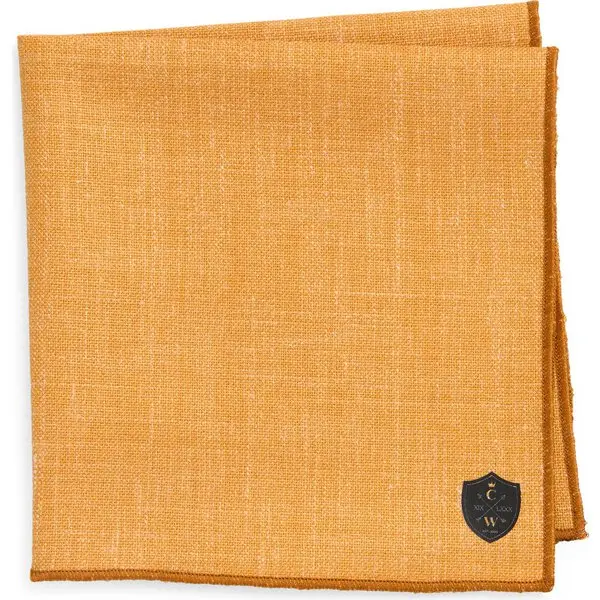 CLIFTON WILSON Linen Pocket Square - Gold