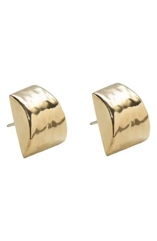 Argento Vivo Hammered Stud Earrings - Gold