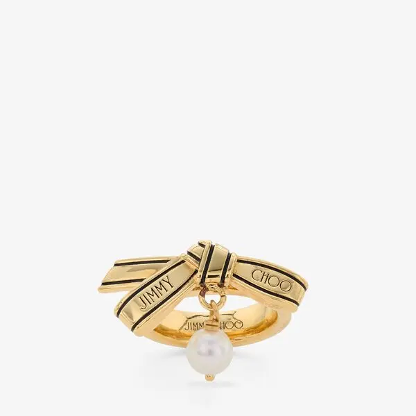 JIMMY CHOO Ribbon Ring - Gold/black/white